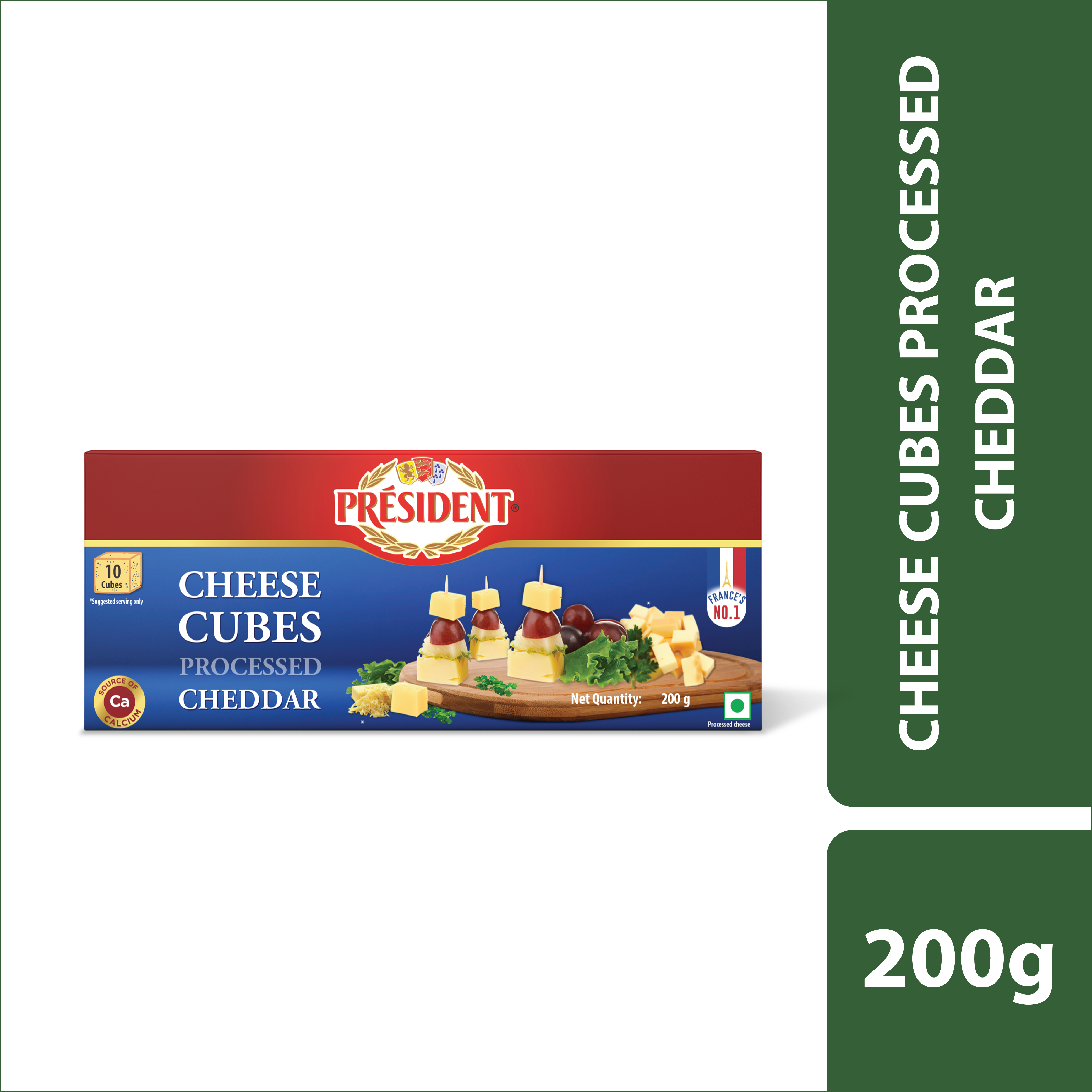 Premium Cheddar & Mozzarella Cheese Block | President Butter